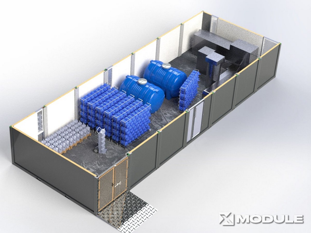 Модульне приміщення для зберігання та виробництва | X MODULE